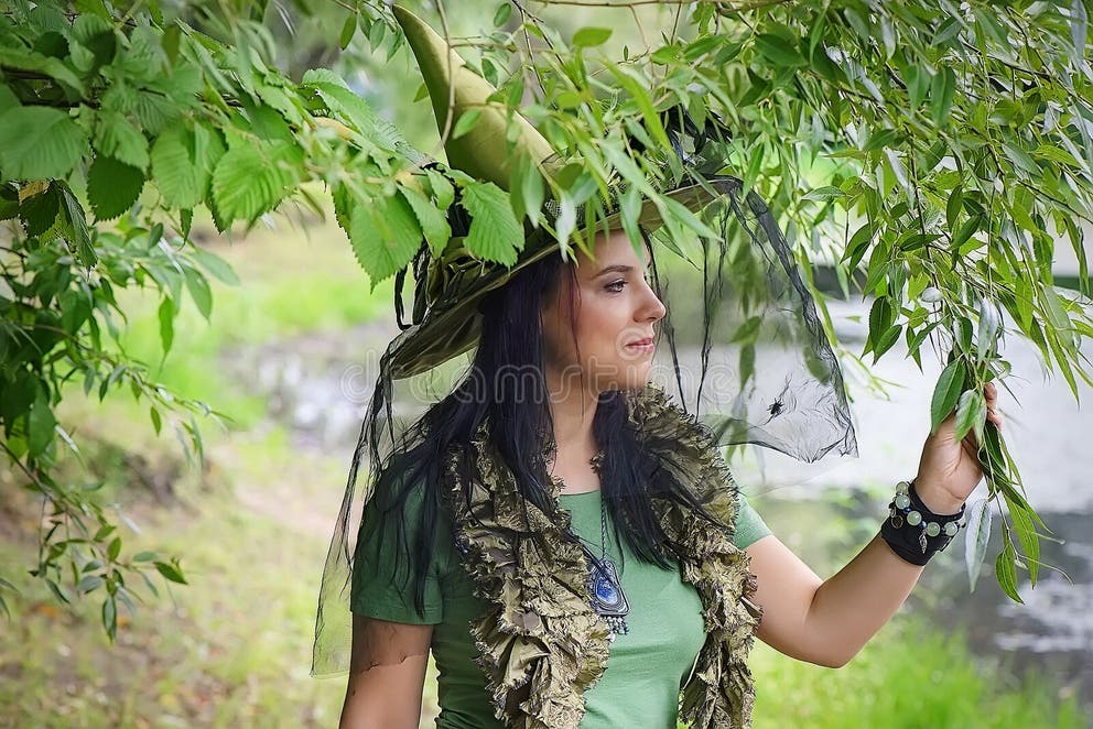 Beautiful Girl in Witch Hat Stock Photo - Image of wicca, woman: 60264116