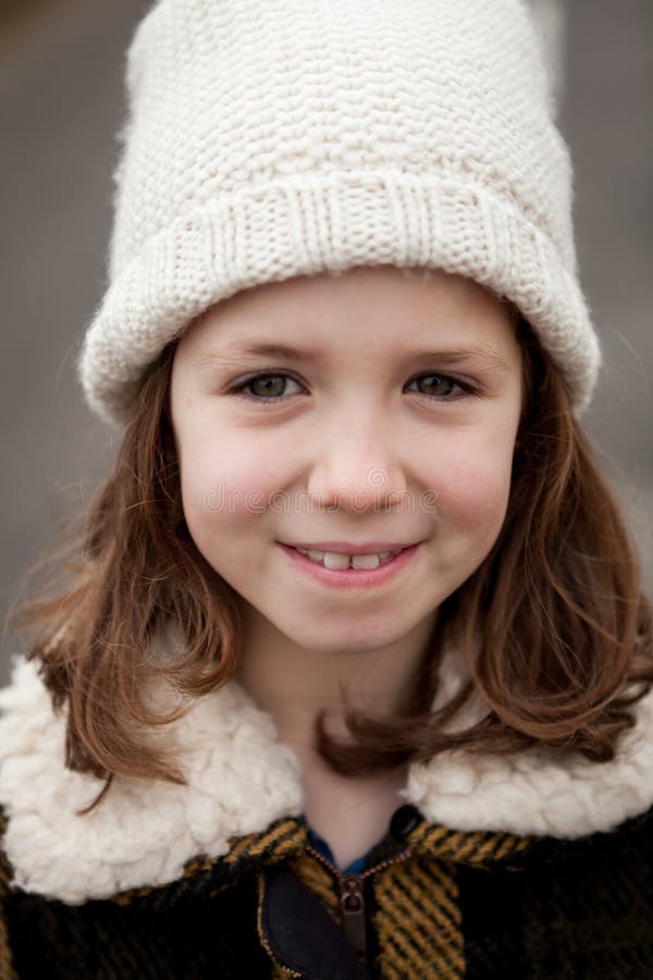 Beautiful Girl with Wool Hat at Winter Stock Photo - Image of cold ...