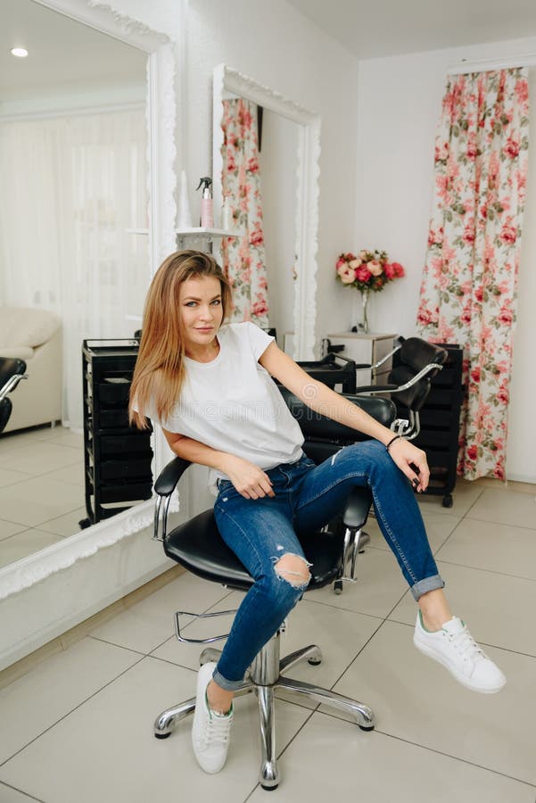 Beautiful Girl Working in a Beauty Salon Stock Photo - Image of ...