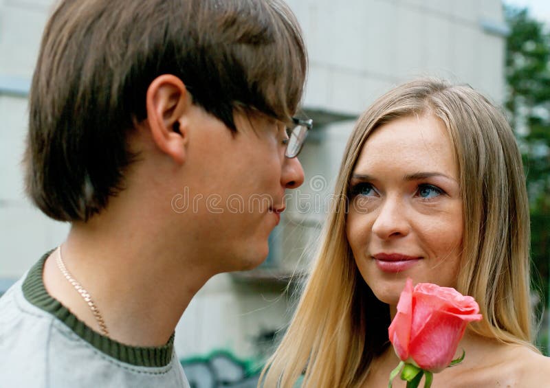 Beautiful Girl and the Young Men Stock Photo - Image of girls ...