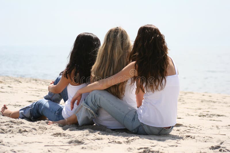 Beautiful Girls on the Beach Stock Image - Image of teenagers ...