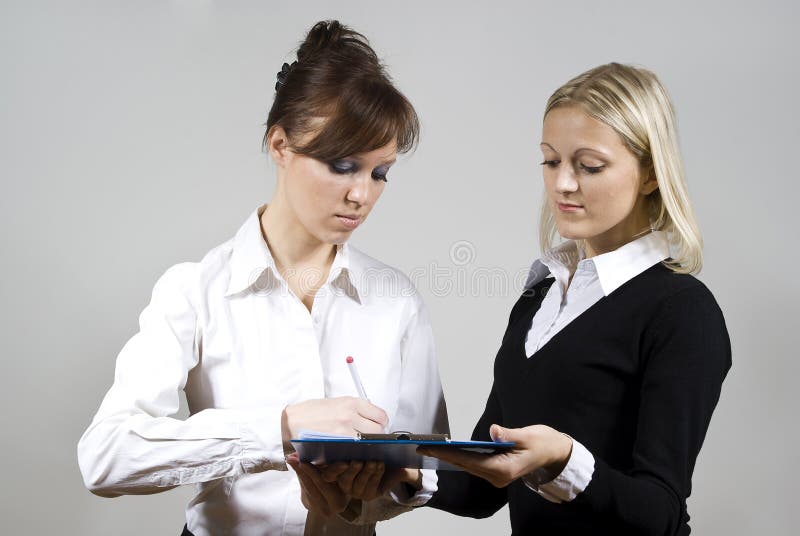 Beautiful Girls Signed a Contract Stock Image - Image of mobile ...