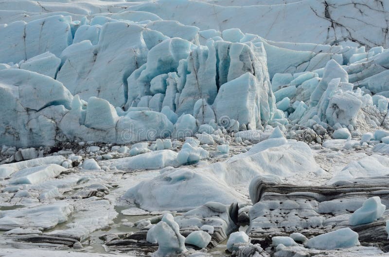 Glacier and Glacial Ice Floating in Small Glacial Lagoon, Iceland Stock ...