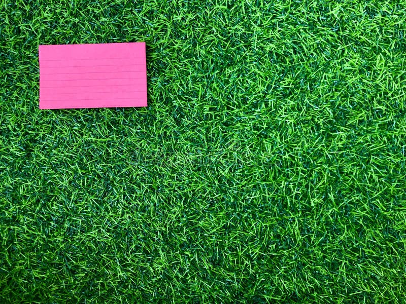Pink Note Pad on Green Glass Field Stock Photo - Image of note, glass ...