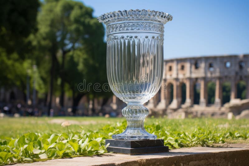 Elegant Glass Trophy with a Unique Shape and Intricate Detailing. Stock ...
