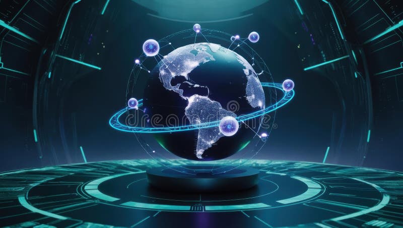 Beautiful Globe Set Against a Striking Blue Background Representing the ...
