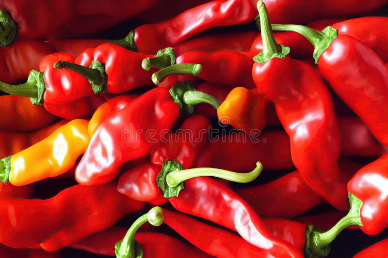 Beautiful Glossy Red Hanging Pepper for Healthy Eating Stock ...
