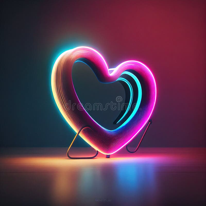 Beautiful Glowing Heart Image Generative Ai Stock Illustration ...