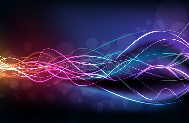 Beautiful Glowing Neon Light Rays in Different Colors Passing ...