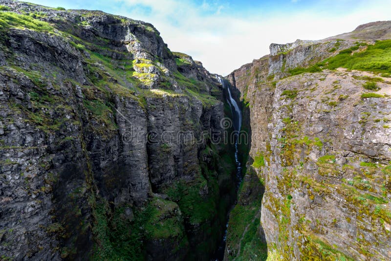 Beautiful Glymur Waterfall in Iceland Stock Image - Image of majestic ...