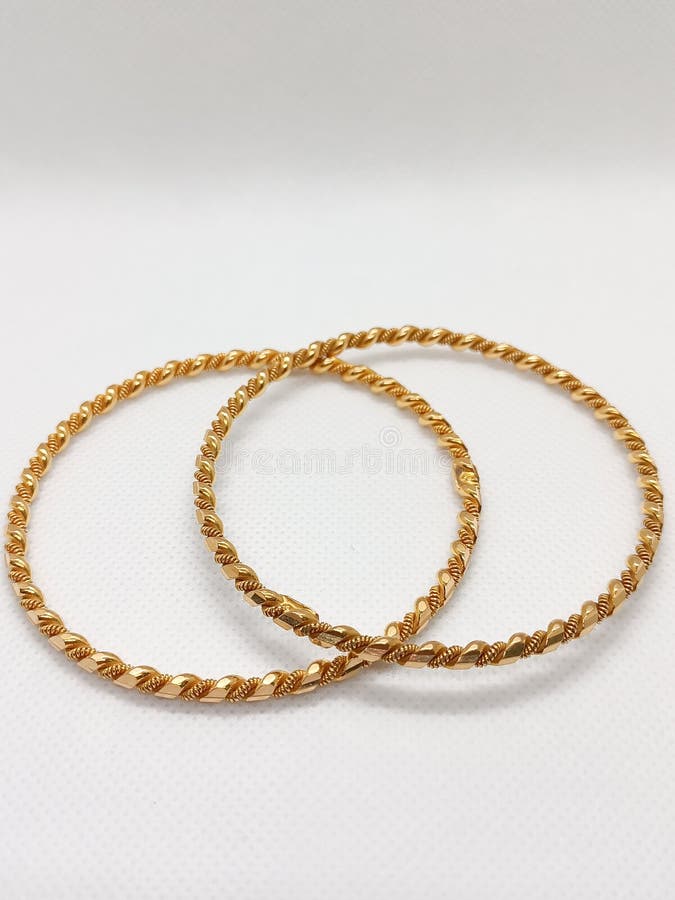 Beautiful Gold Bangle Isolated White Background Stock Image - Image of ...