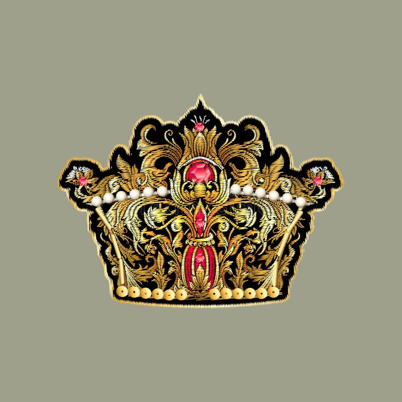 Beautiful Gold King Crown Patch. Stock Vector - Illustration of logo ...