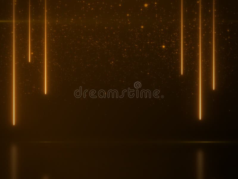 Beautiful Gold Light and Particles with Reflection Stock Image - Image ...