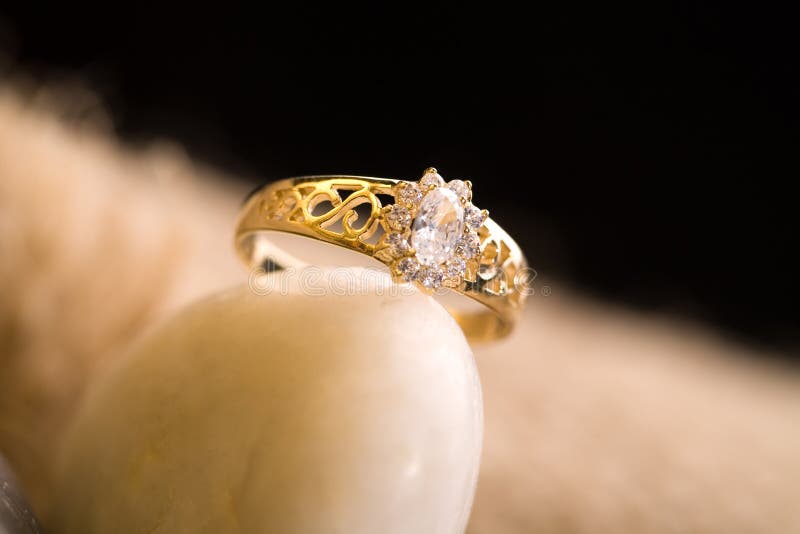 Beautiful gold ring. stock image. Image of diamond, yellow - 11868709