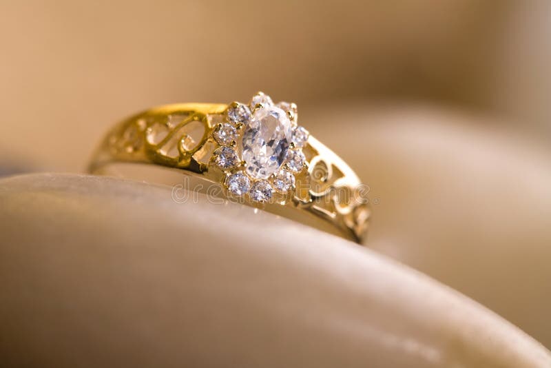 Beautiful gold ring. stock photo. Image of diamond, engagement - 11868664