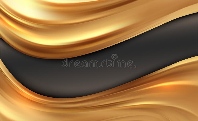 Beautiful Gold Satin. Drapery Background. Vector Illustration Stock ...