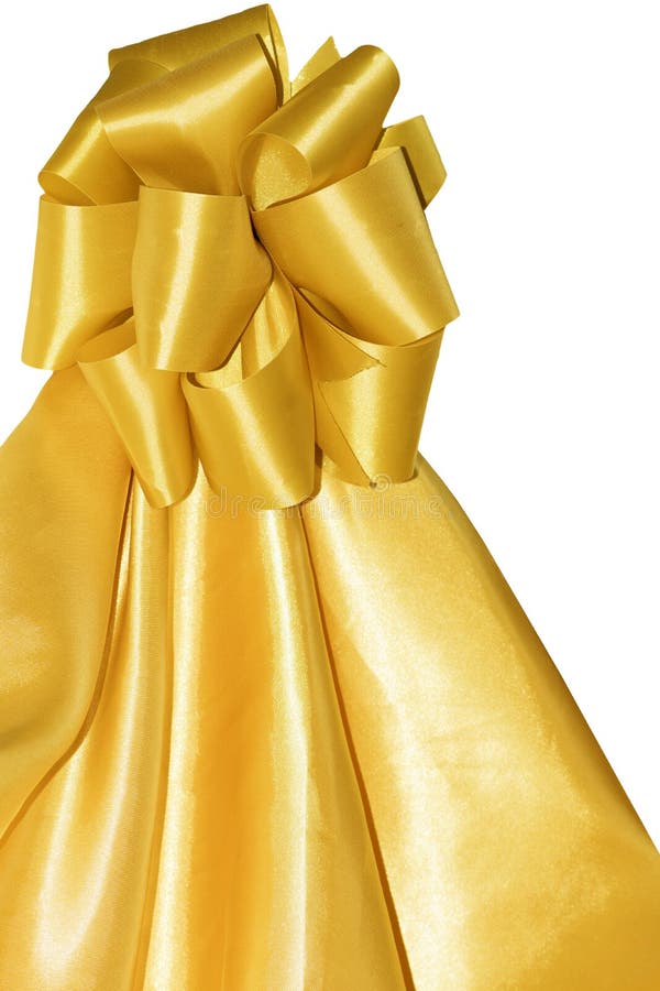 Beautiful Gold Silk. Drapery Textile Decorate Stage Stock Image - Image ...