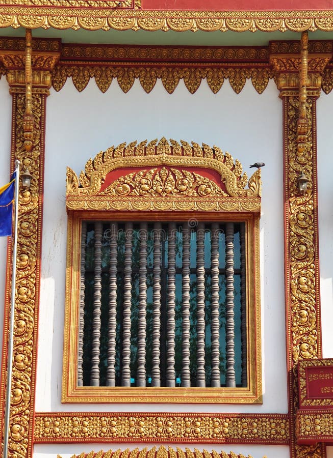 Beautiful Gold Window in Cambodia Stock Image - Image of architecture ...
