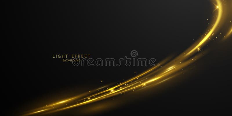 Beautiful Golden Abstract Light Line Effect Design Vector Illustration ...