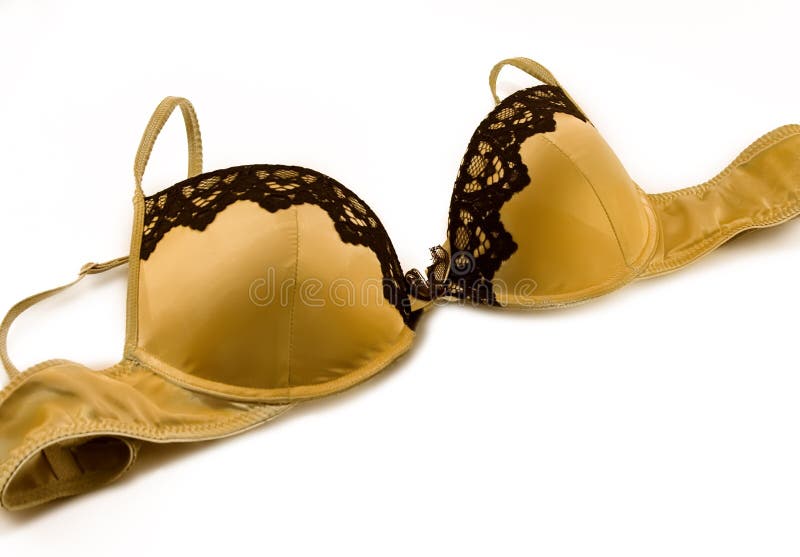 Beautiful Golden Brassiere on White Stock Photo - Image of fashion ...