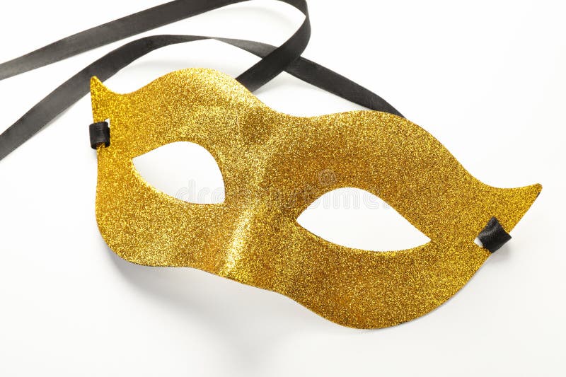 Beautiful Golden Carnival Mask on White Background Stock Photo - Image ...