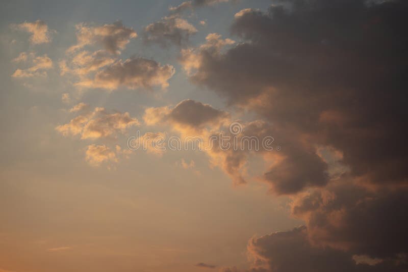 Beautiful Golden Clouds in the Yellow Sky Stock Image - Image of ...