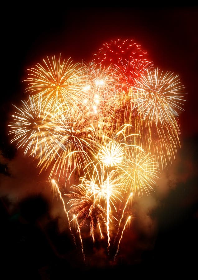 Beautiful Fireworks Display Stock Photo - Image of golden, cheerful ...