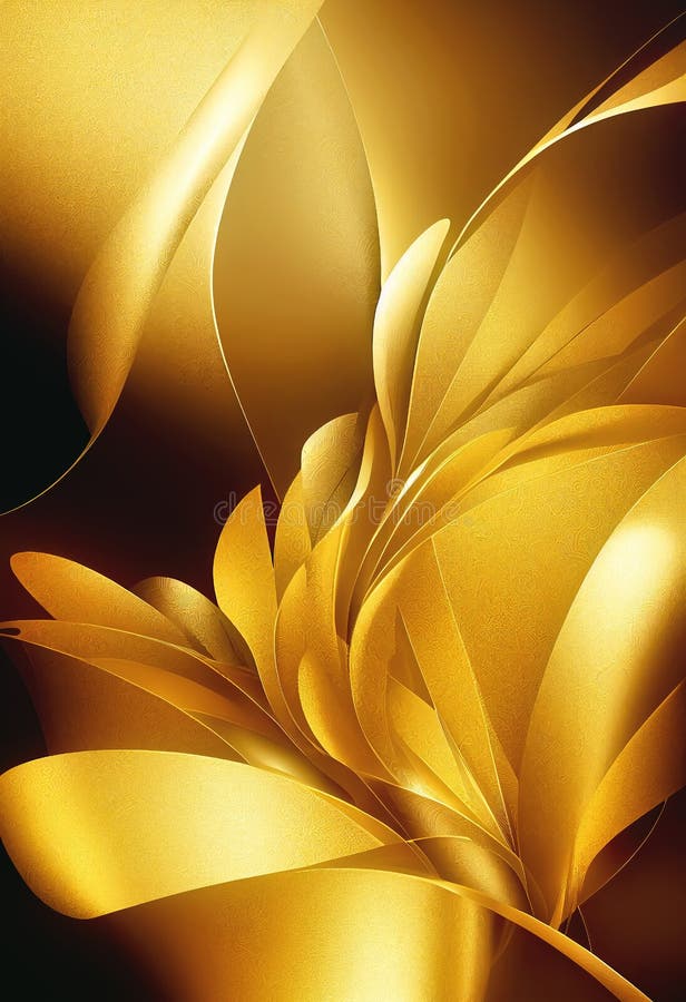 Beautiful Golden Flower Background, Golden Abstract Background. Stock ...