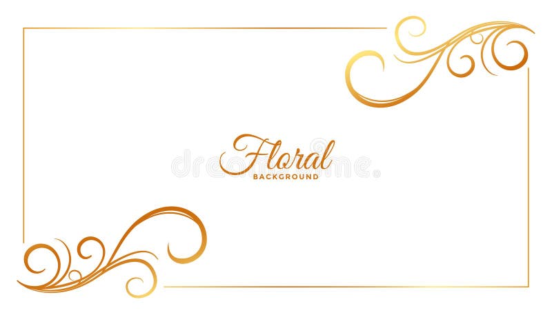 Beautiful Golden Flourish Swirl Frame Background for Wedding Invitation ...