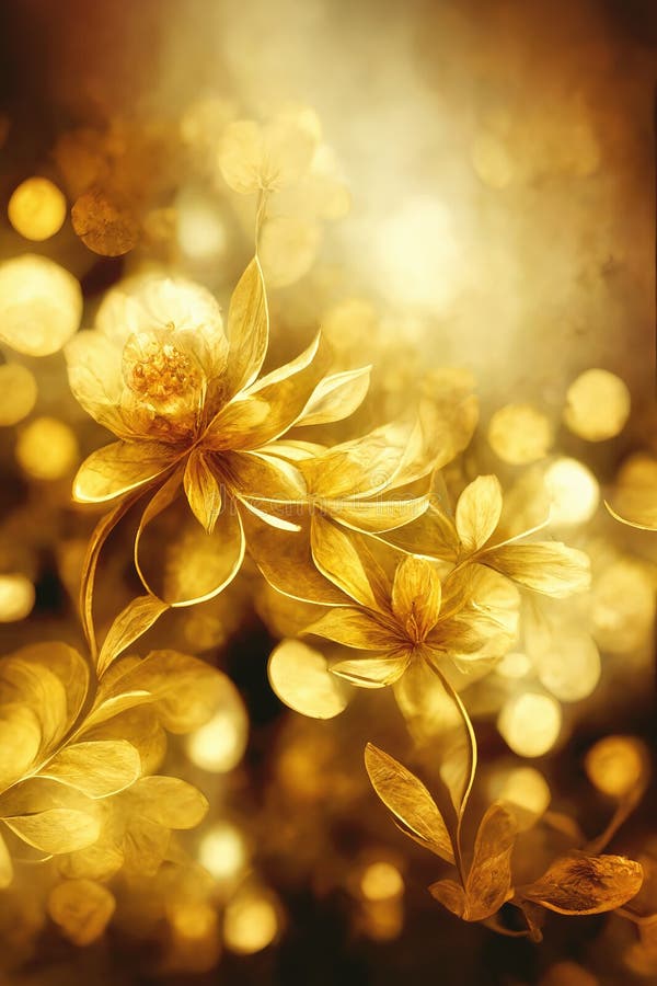 Golden Flower Abstract Painting at Erin Patteson blog