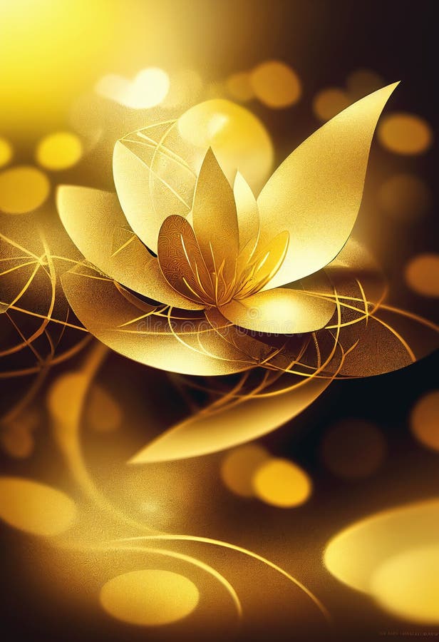Beautiful Golden Flower Background, Golden Abstract Background. Stock ...