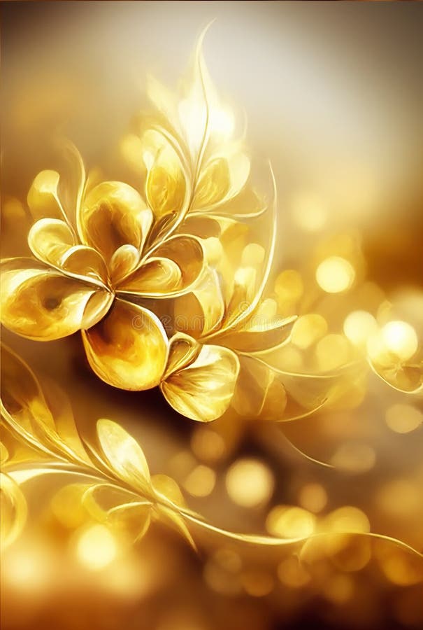 Beautiful Golden Flower Background, Golden Abstract Background. Stock ...