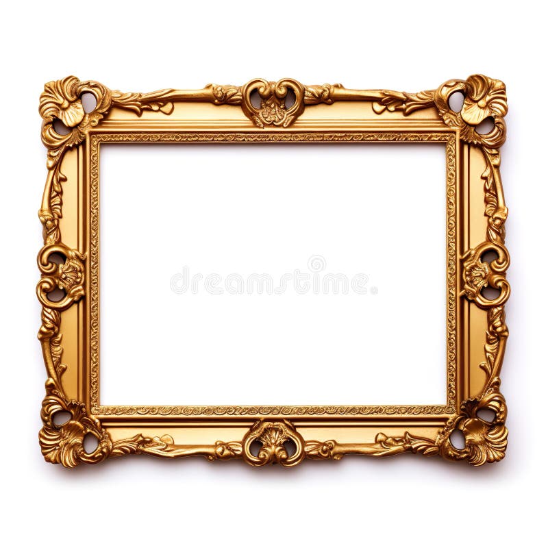 A Beautiful Golden Frame in Baroque Style Generated by Artificial ...