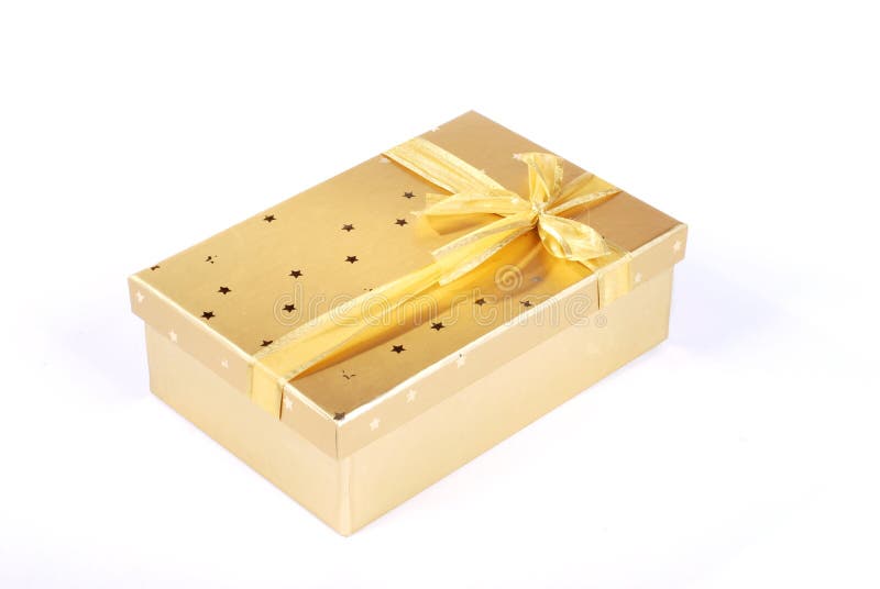 Beautiful golden gift box stock photo. Image of present - 7105164