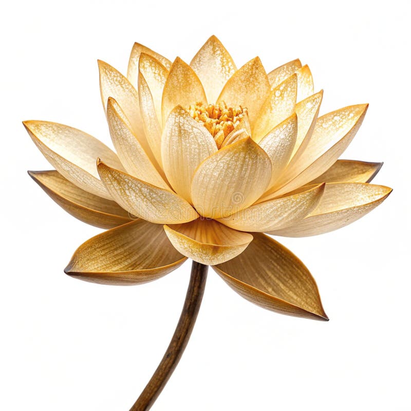 Beautiful Golden Lotus Isolated on White Background Stock Illustration ...