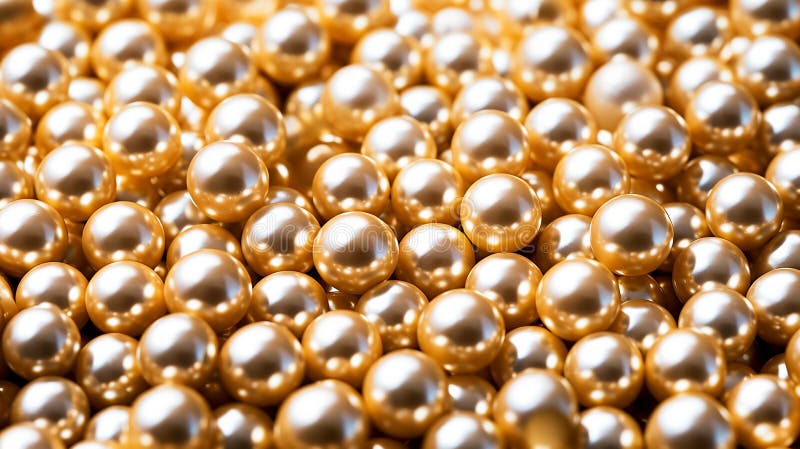 Beautiful Golden Pearls As a Background, Close-up Stock Photo - Image ...