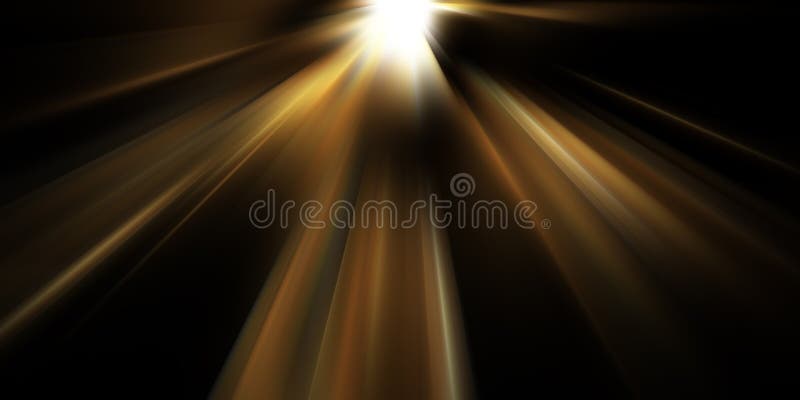 Golden Sun Rays Light on Black Background. Graphic Concept for Your ...