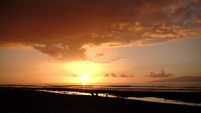 Beautiful Golden Sunset at the Ocean Beach Stock Footage - Video of ...