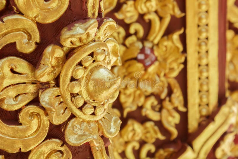 Beautiful Golden Thai Pattern in Temple Stock Photo - Image of colorful ...