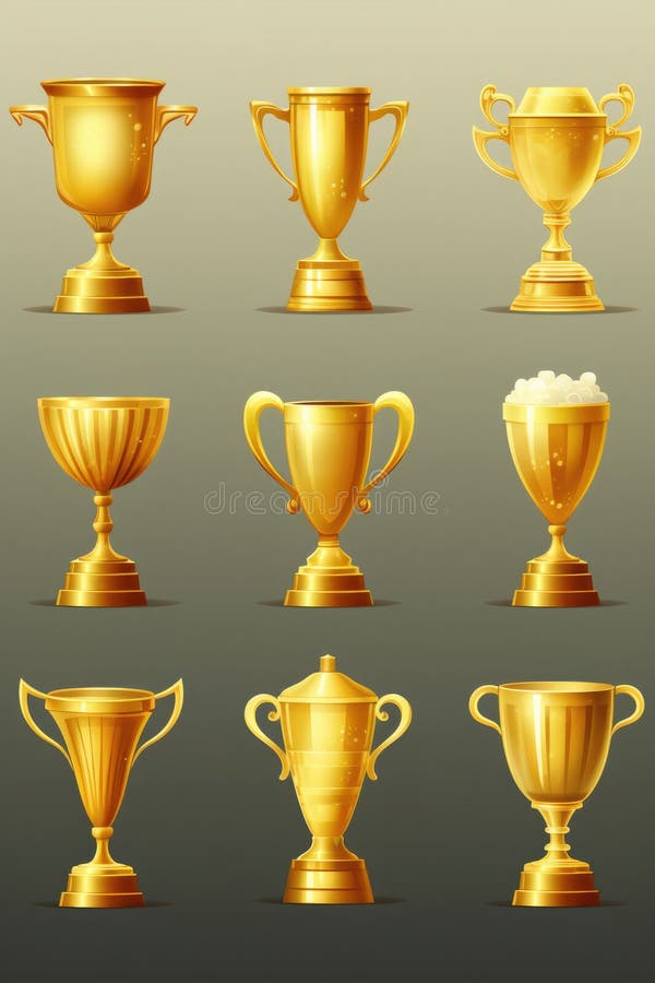 Trophy Cups on Indian Map. Sport Tournaments in India, Concept Stock ...