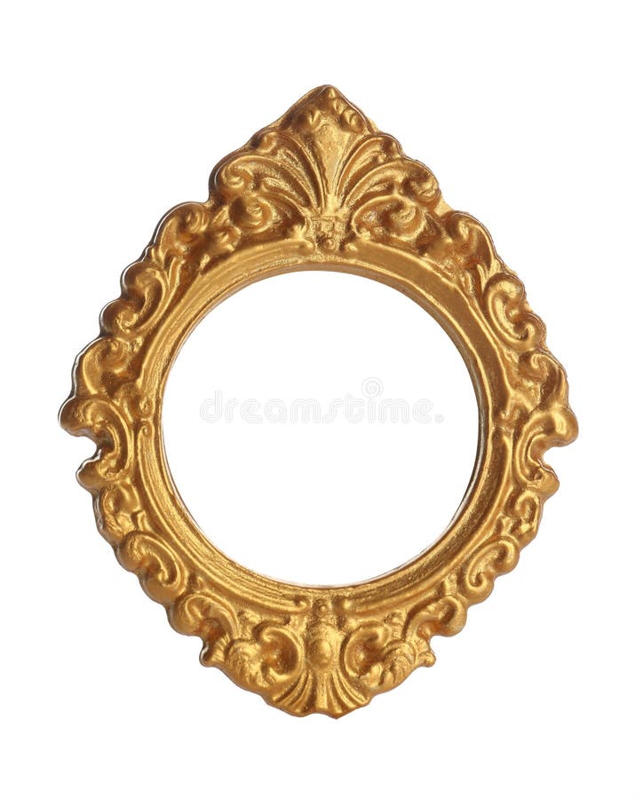 Beautiful Golden Vintage Frame Isolated on White Stock Image - Image of ...