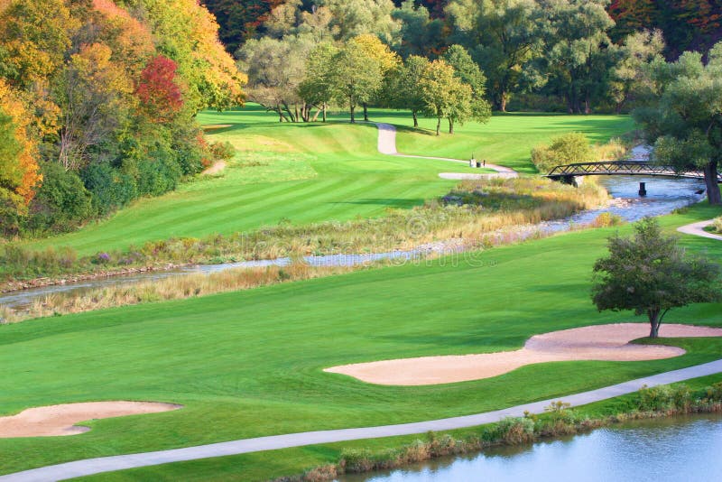 Beautiful Golf Course in the Fall Stock Image - Image of beautiful ...