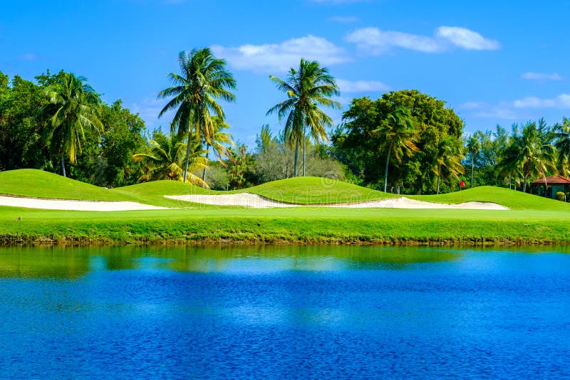 Beautiful Golf Course in Fall Stock Photo - Image of path ...