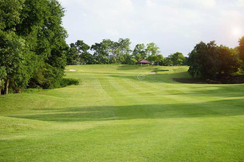 Beautiful Golf Course in a Sunny Day Stock Photo - Image of nature ...