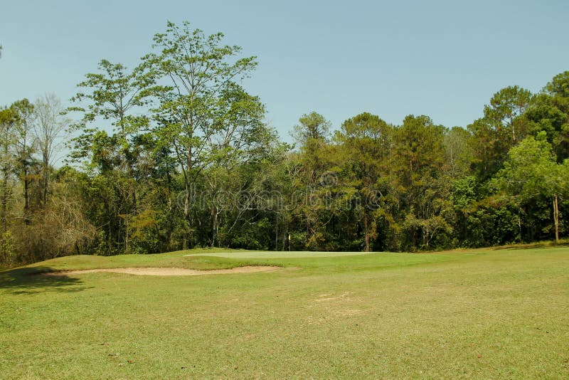 Beautiful Golf Course in a Sunny Day Stock Image - Image of hill, golf ...