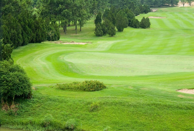 Beautiful Golf Course in Fall Stock Photo - Image of path ...