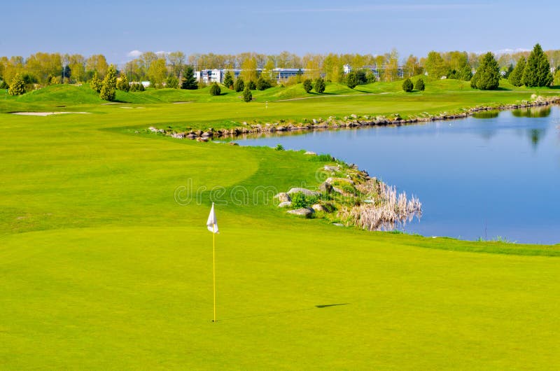 Beautiful Golf Green stock image. Image of inches, grass - 3849451