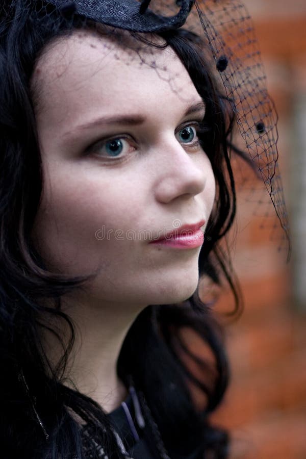 Beautiful gothic girl stock image. Image of silent, girl - 6986749