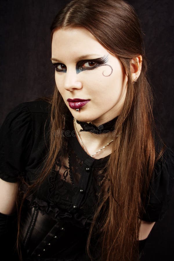 Beautiful Gothic Girl with Swan Makeup Stock Photo - Image of gothic ...