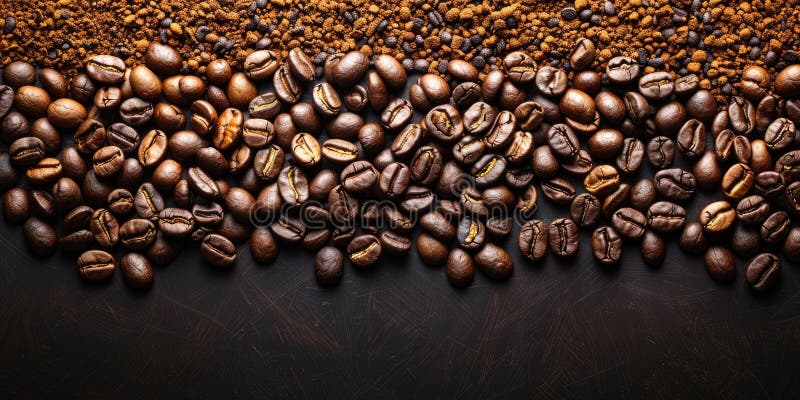 A Beautiful Gradient of Coffee Beans Transitioning from Whole To Ground ...